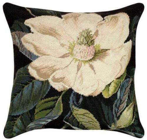 Handmade Magnolia Needlepoint Pillow 18x28 – The Rainbow Row